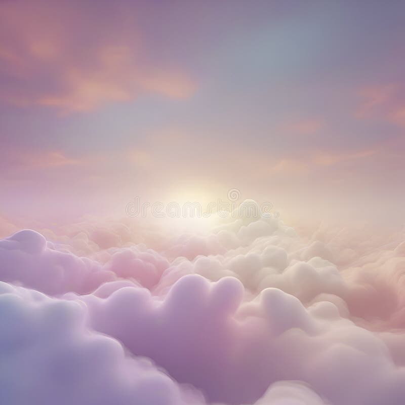 Pastel Sky, Cloud, and Sunlight. Color Gradient Background. Ai ...
