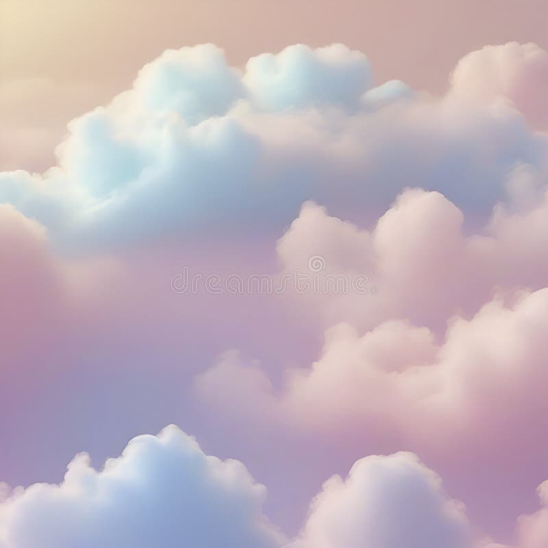 Pastel Sky, Cloud, and Sunlight. Color Gradient Background. Ai ...