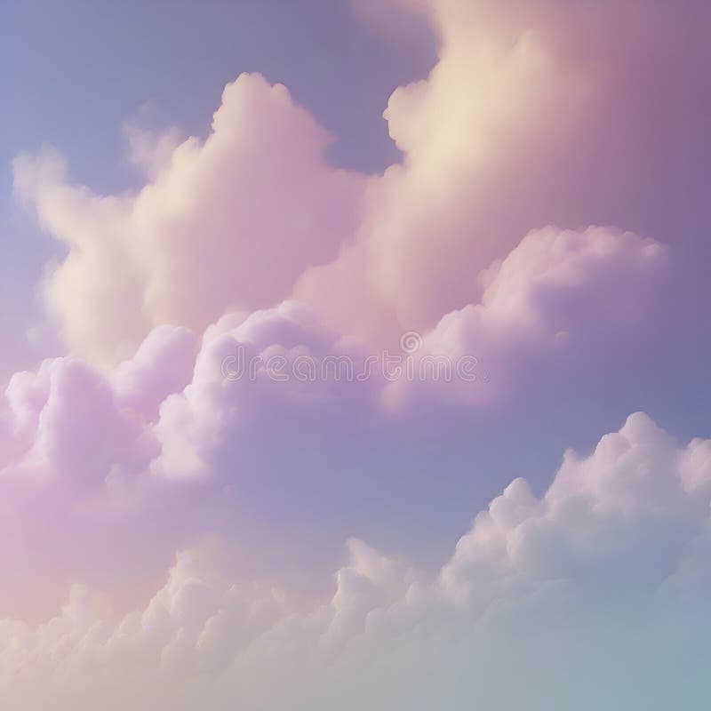 Pastel Sky, Cloud, and Sunlight. Color Gradient Background. Ai ...