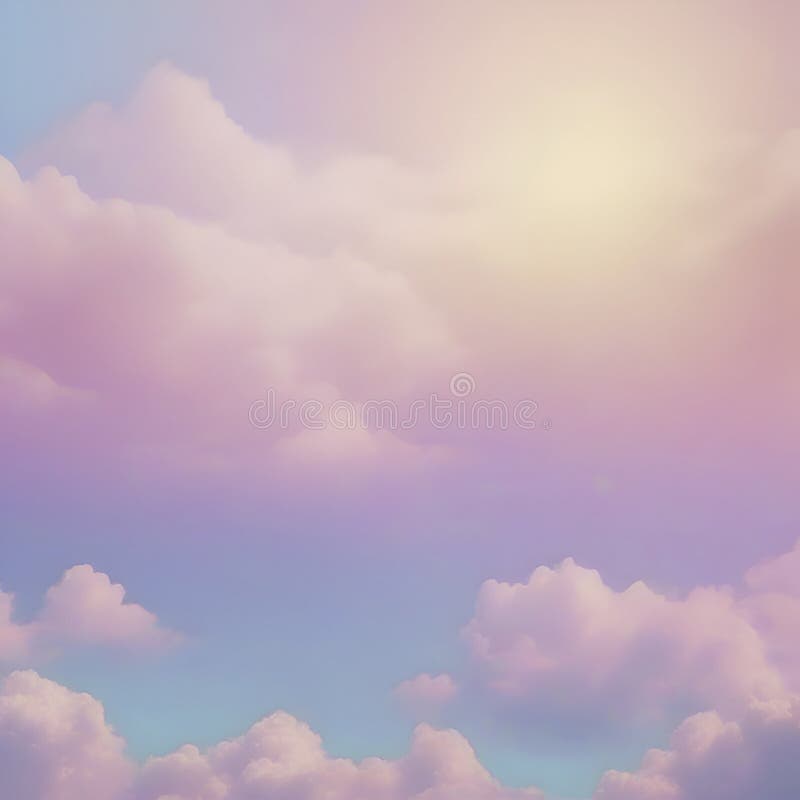 Pastel Sky, Cloud, and Sunlight. Color Gradient Background. Ai ...