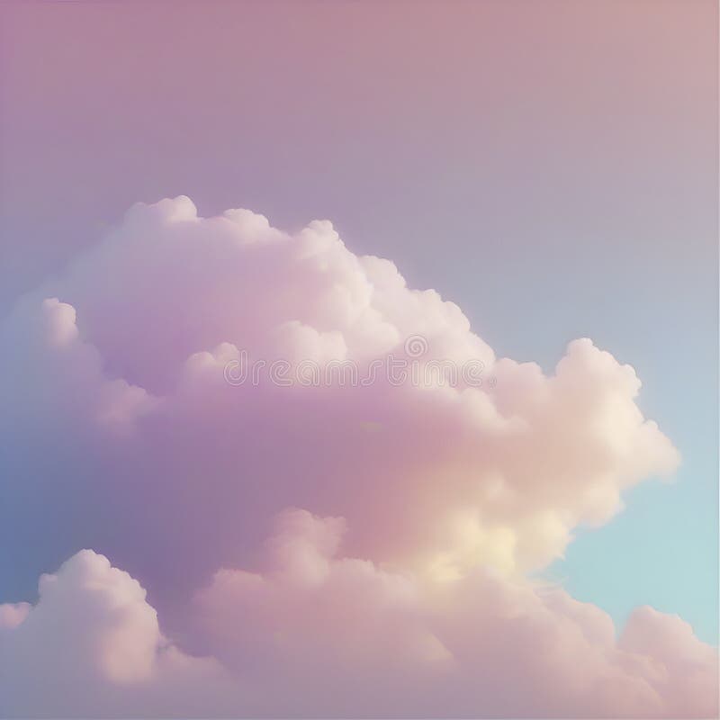 Pastel Sky, Cloud, and Sunlight. Color Gradient Background. Ai ...