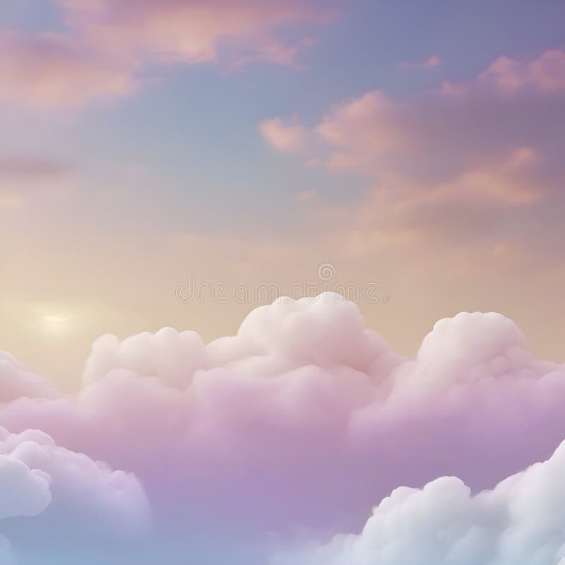 Pastel Sky, Cloud, and Sunlight. Color Gradient Background. Ai ...