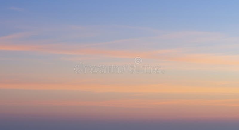 Pastel Sky at Dusk with Gradient Color and Light Clouds Stock ...