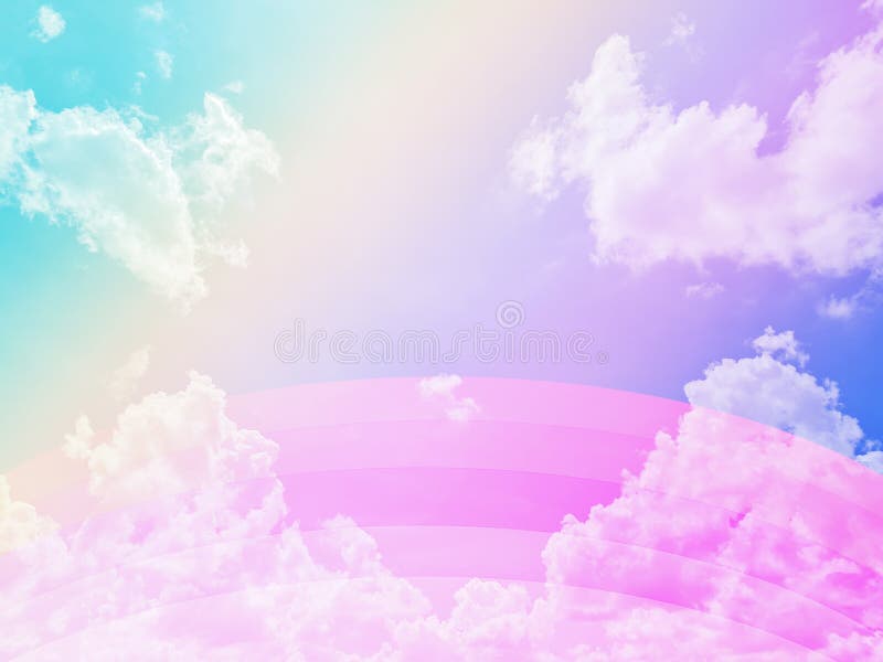 The Pastel Sky and Rainbows are As Beautiful As Heaven Stock Image ...