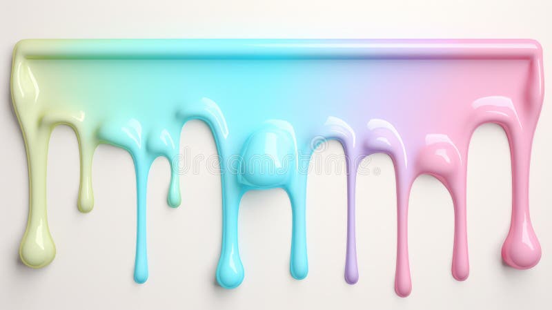 Pastel Slime Drips in Soft Gradient Colors Stock Illustration ...