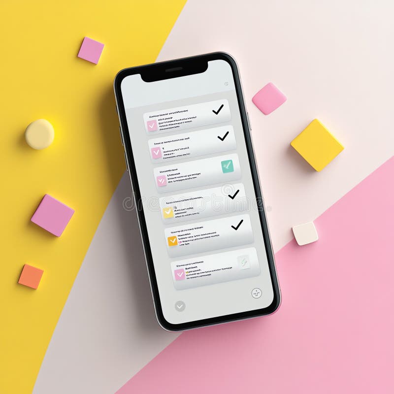 Pastel Smartphone Checklist Illustration Stock Image - Image of ...