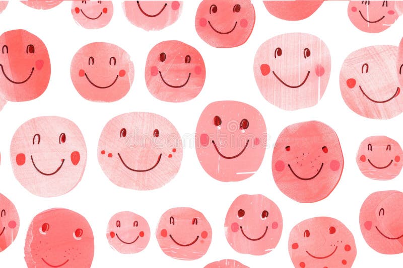 Pastel Smiles Pattern on Transparent Stock Illustration - Illustration ...