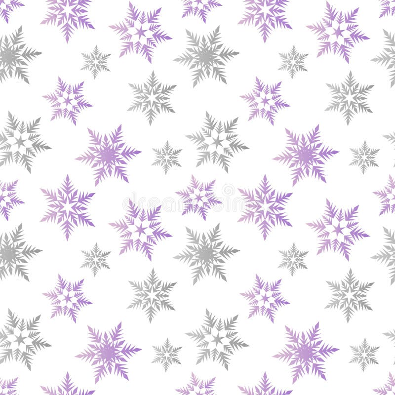 Snowflakes on Purple Seamless Background Stock Illustration ...