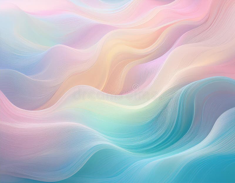 Pastel Soft Waves in Abstract Fluid Design Gentle, Calming Background ...