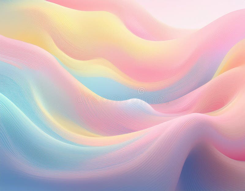 Pastel Soft Waves in Abstract Fluid Design Gentle, Calming Background ...