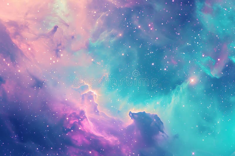 Pastel Space and Star Dust. Horizontal Illustration, Background Stock ...