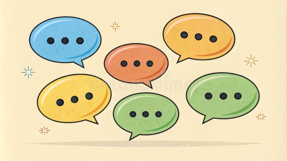 Pastel Speech Bubbles Communication Concept Stock Illustration ...