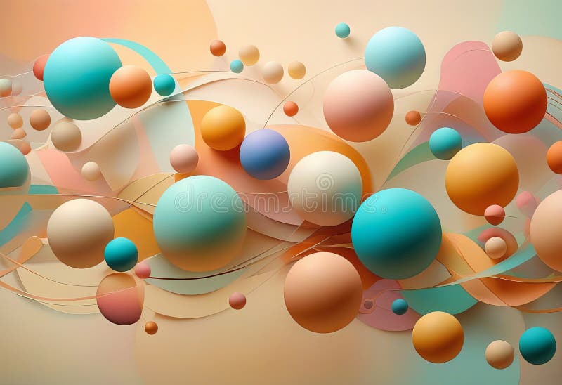 Pastel Spheres Dancing in Abstract Elegance Stock Illustration ...