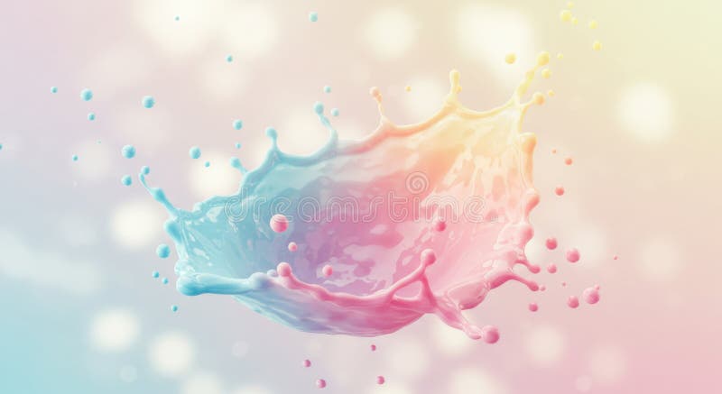 Pastel Splash: a Dreamy Liquid Symphony Stock Illustration ...