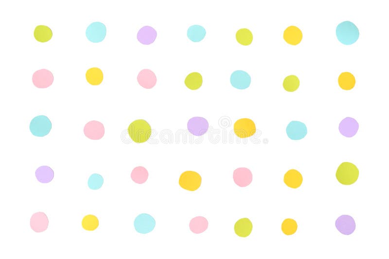 Pastel Spots Paper Cut on White Background Stock Photo - Image of cute ...