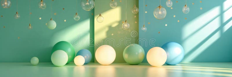 Pastel Stage with Colorful Wall for Backdrop and Presentation Stock ...
