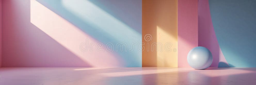 Pastel Stage with Colorful Wall for Backdrop and Presentation Stock ...