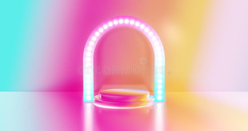 Pastel Stage of Double Step Circle Podiu Stock Video - Video of ...