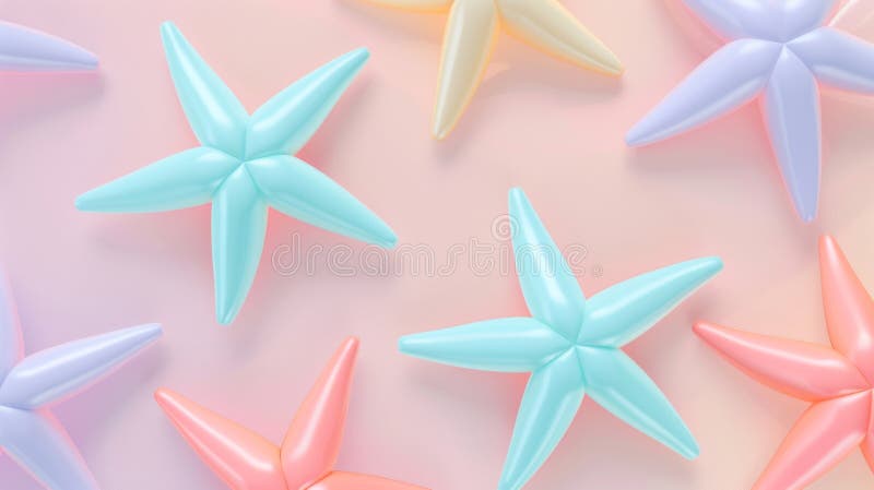 Pastel Starfish Patterns on a Soft Pink Background Stock Photo - Image ...