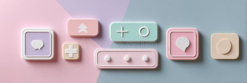 Pastel Sticker Mockup Featuring Rounded Corners and Various Icons for ...
