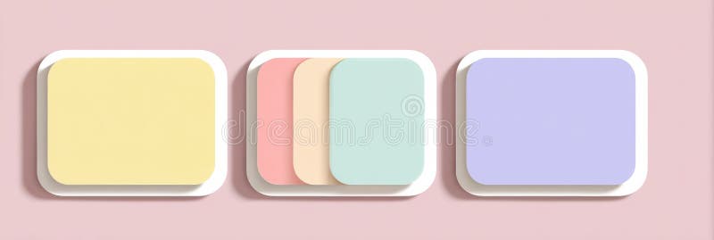 Pastel Sticker Mockup with Rounded Corners Showcasing Three Colorful ...