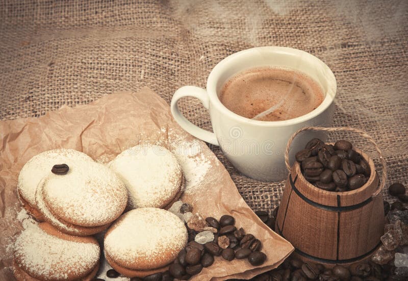 Pastel Still Life of Coffee, Biscuits Stock Photo - Image of paper ...
