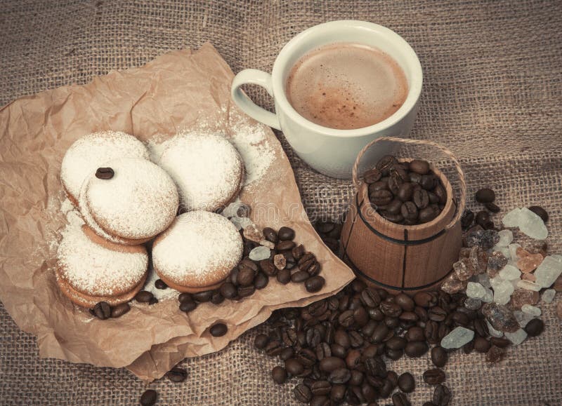 Pastel Still Life of Coffee, Biscuits Stock Image - Image of coffee ...