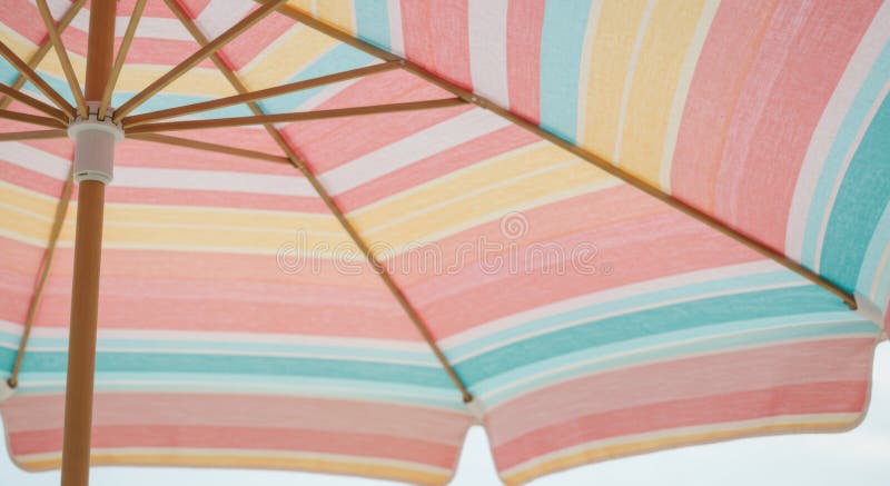 Pastel Striped Beach Umbrella Stock Illustration - Illustration of ...