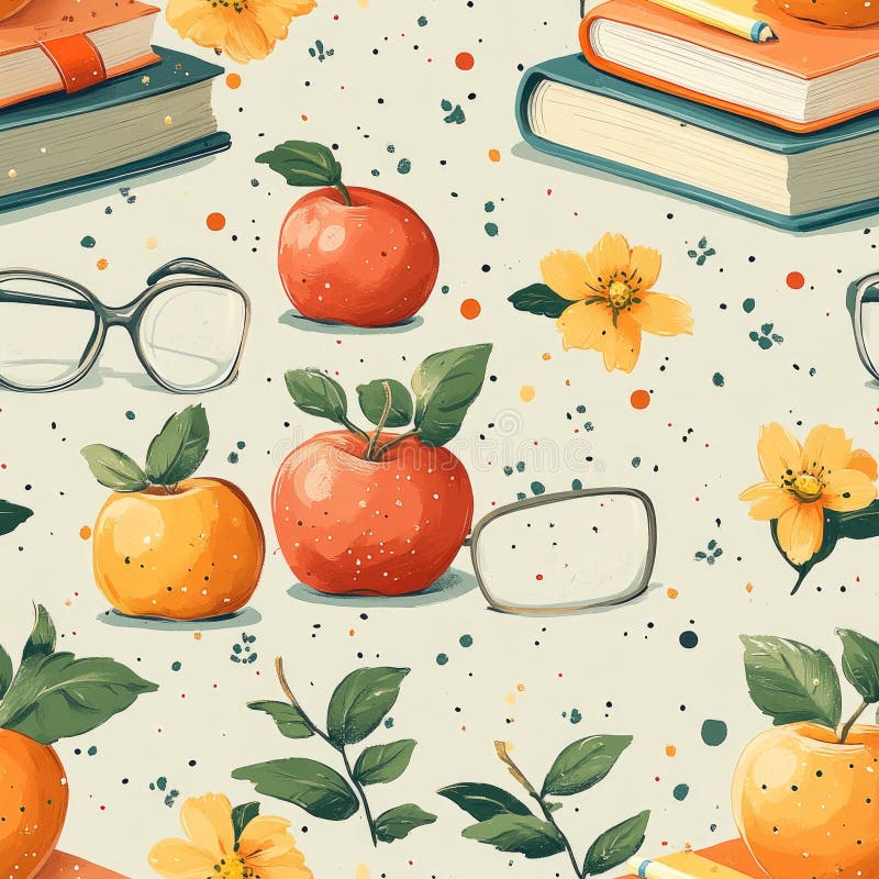 Pastel Study Essentials: Seamless Pattern Stock Illustration ...