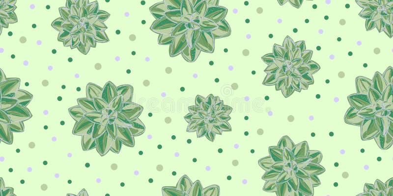 Pastel Succulent Floral Pattern Seamless Modern Botanical Design Stock ...