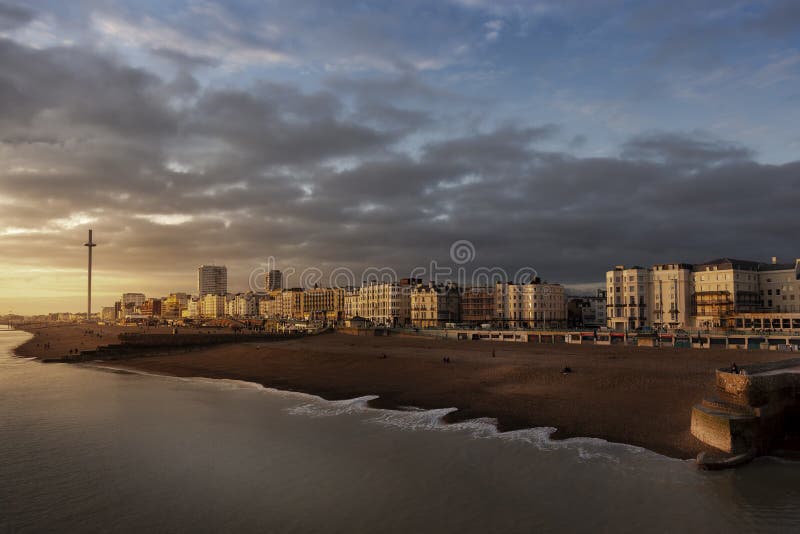 Pastel Sunset in Brighton,UK Editorial Stock Photo - Image of i360 ...