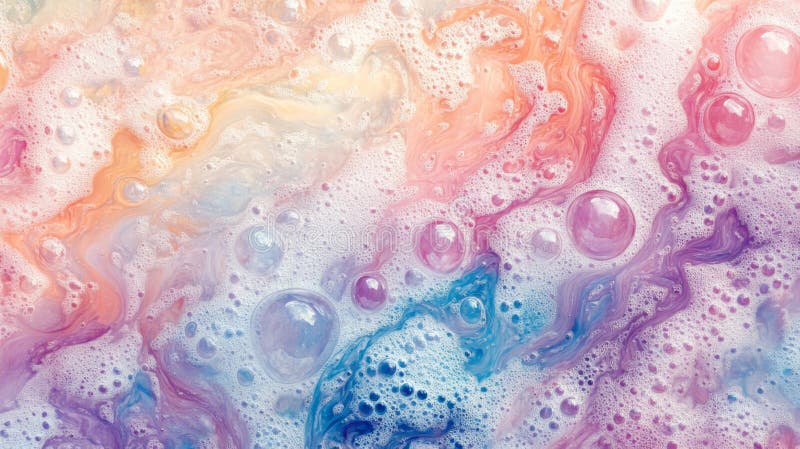 Pastel Swirls of Foamy Bath Water Bubbles Stock Illustration ...