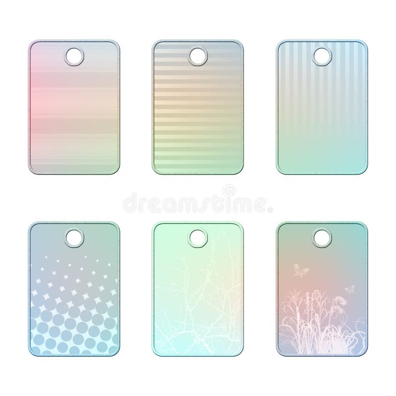 Pastel Tags with Stripes and Flowers Stock Illustration - Illustration ...