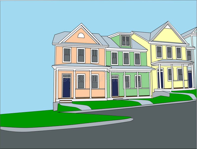 Terraced Houses Stock Illustrations – 370 Terraced Houses Stock ...