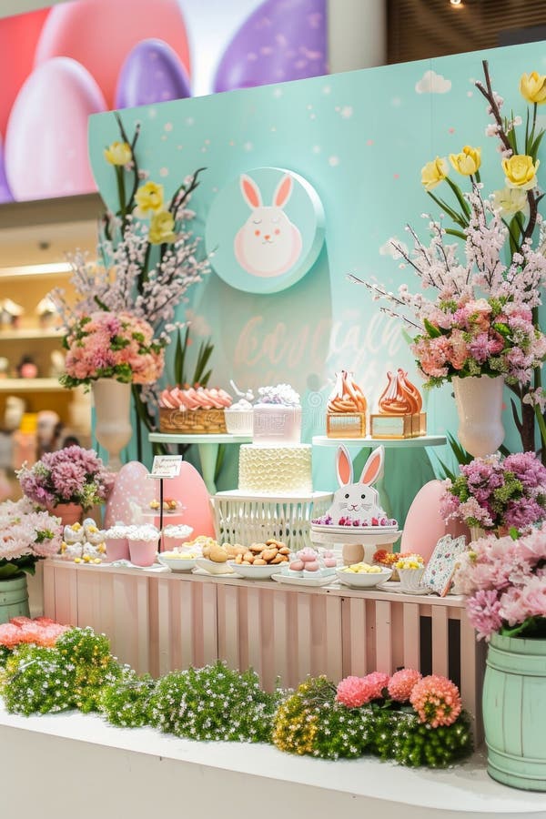A Pastel-themed Easter Display, Offering a Delightful Backdrop for ...