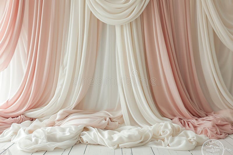 Pastel-toned Draped Fabric Backdrop for Events Stock Illustration ...
