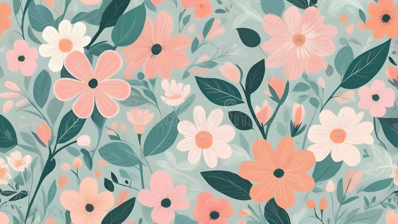Pastel Tones with Elements of Floral Patterns Create a Delicate and ...