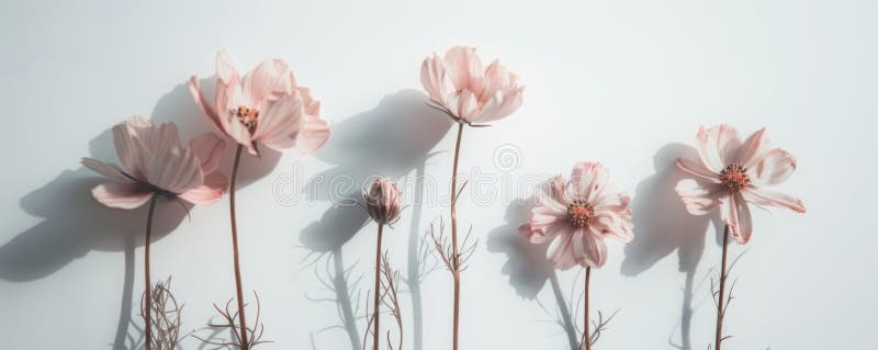 Pastel Translucent Flowers in a Row Stock Photo - Image of vibrant ...