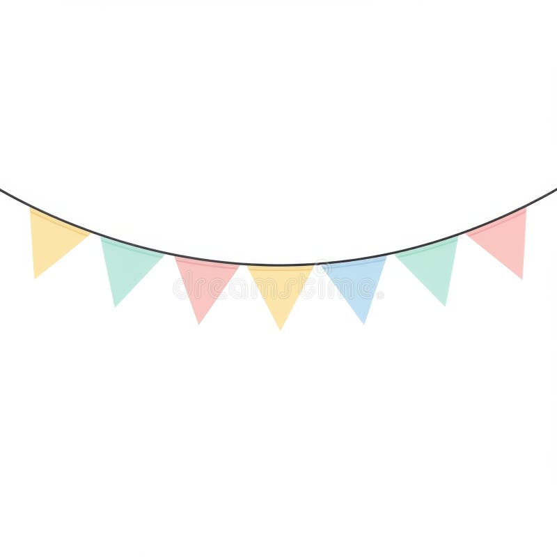 Pastel Triangle Bunting Party Decoration Stock Illustration ...