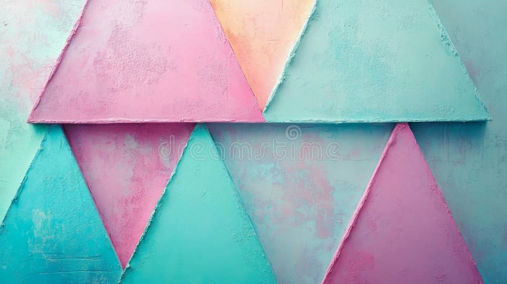 Pastel Triangle Shapes Abstract Textured Wall Stock Illustration ...