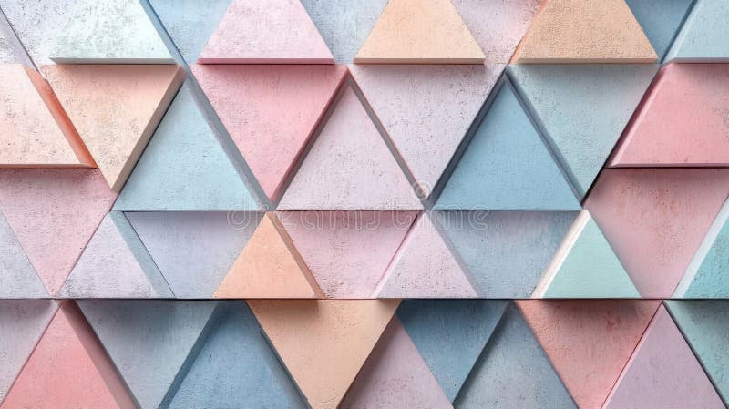 Pastel Triangles Abstract Geometric Wall Design Stock Illustration ...