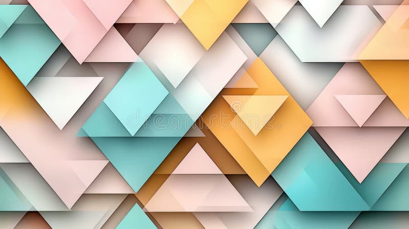 Pastel Triangular Patterns Abstract Design Digital Art Modern Aesthetic ...