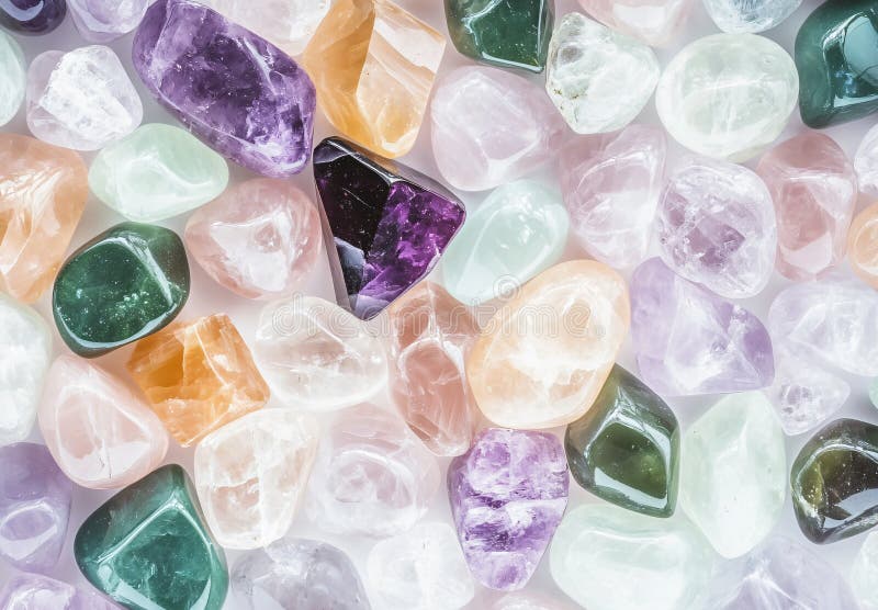 Pastel Tumbled Crystal Pebble Background Stock Illustration ...