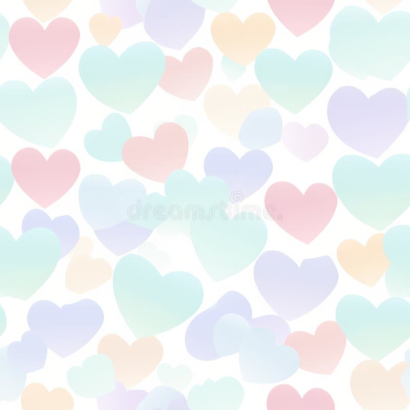 Pastel Valentine Hearts Pattern for Romantic Designs and Valentines Day ...