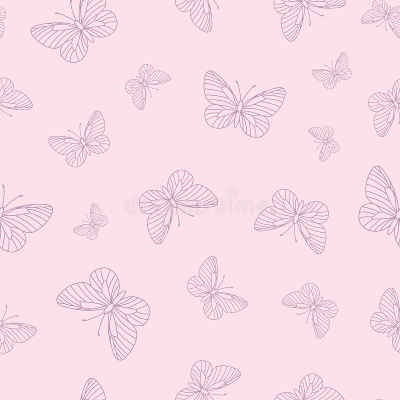 Pastel Vector Butterfly Repeat Pattern Stock Vector - Illustration of ...