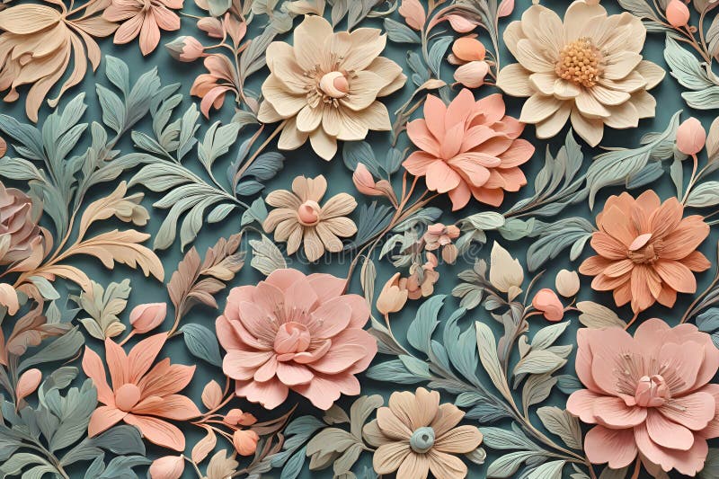 Pastel Vintage Floral Liberty Pattern. Plant Background Stock ...