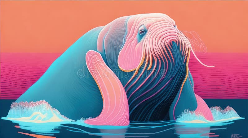 Love Walrus Symbol Vector Logo Stock Vector - Illustration of design ...