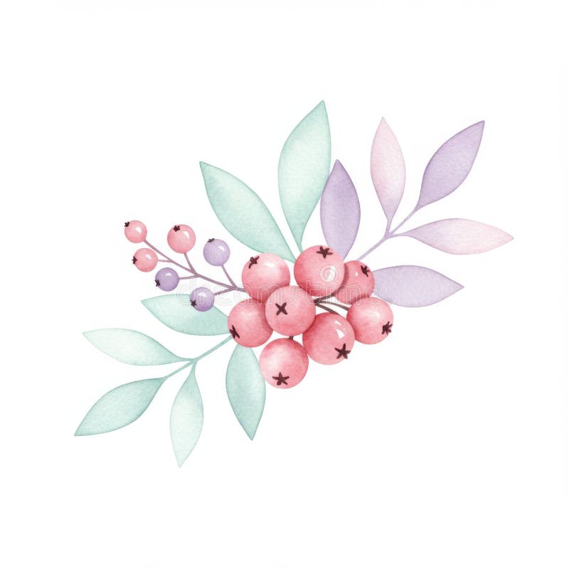 Watercolor berries stock vector. Illustration of painted - 53662307