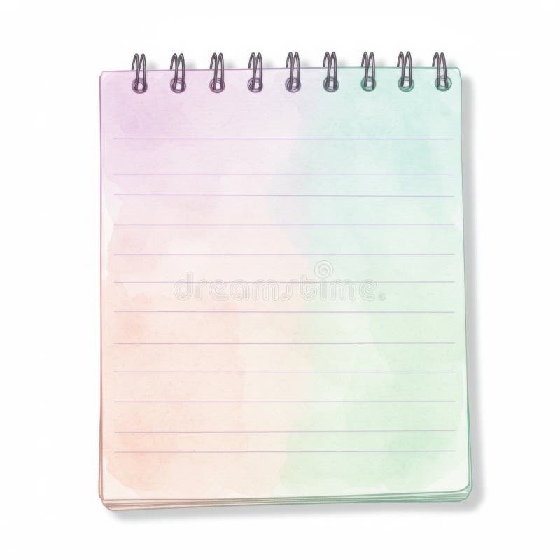Pastel Watercolor Notebook Paper Gradient Background Stock Illustration ...