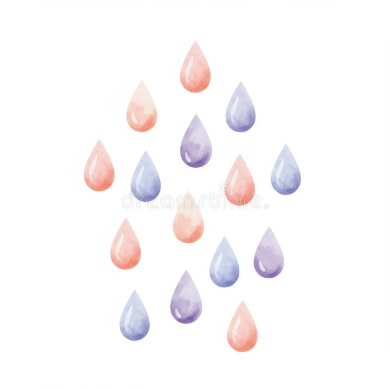 Pastel Watercolor Raindrops Pattern Stock Illustration - Illustration ...